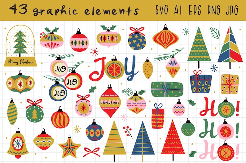 Christmas Ball Ornaments Clipart, Christmas Ornaments SVG, Christmas ...