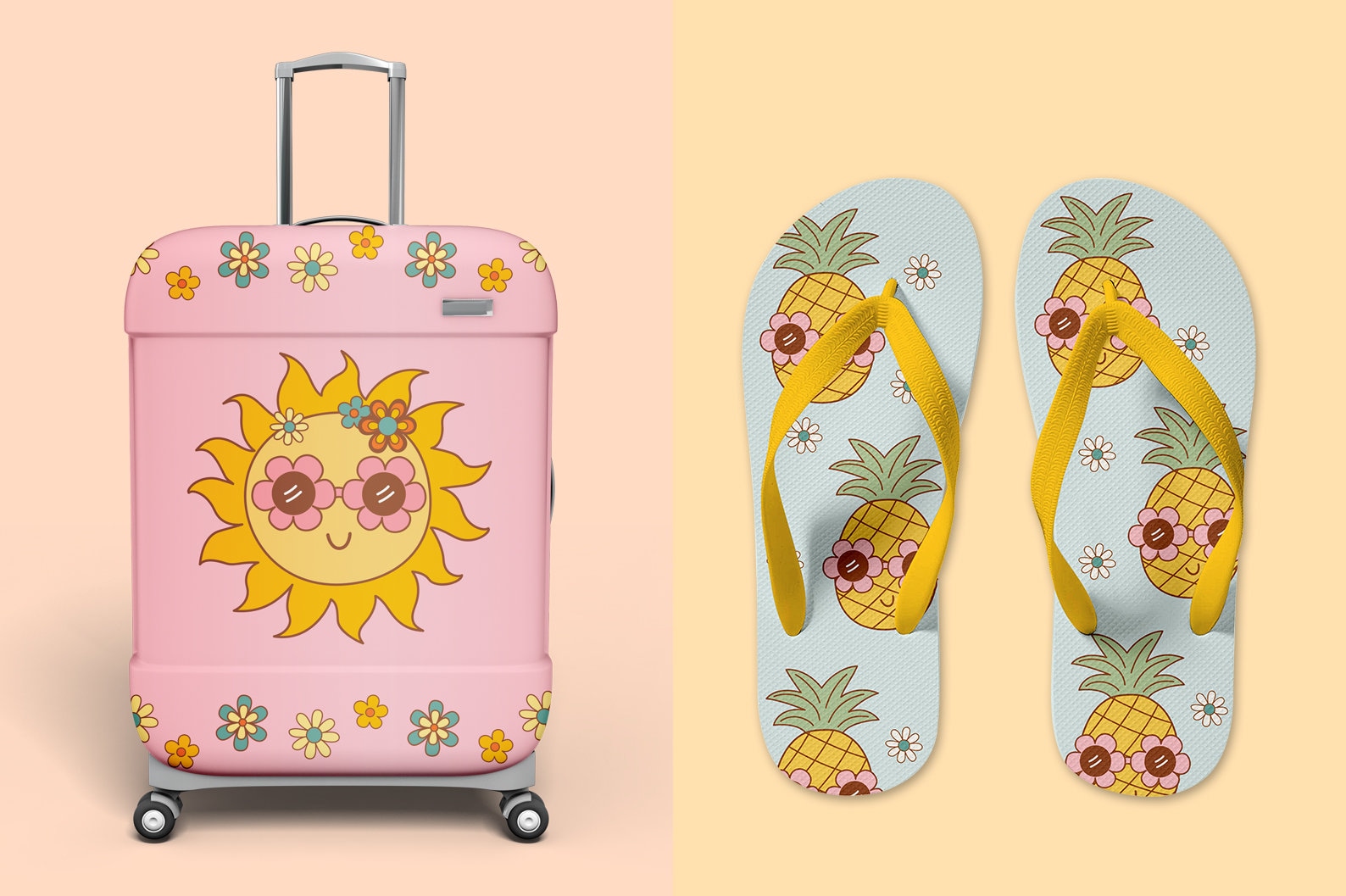 Groovy Summer Clipart Retro Summer Clipart Beach Clipart Vacation ...