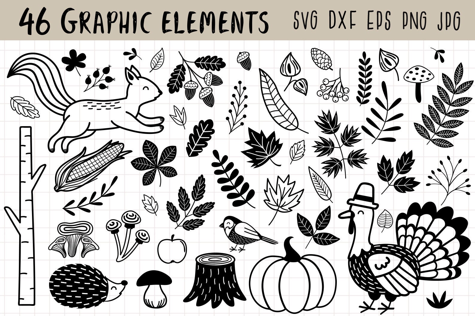 Autumn Clipart, Turkey SVG, Fall Svg Bundle, Thanksgiving Svg, Pumpkin ...