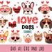 Love Dogs Clipart, Face Dogs Svg, Head Animals Clipart, Valentine Svg ...