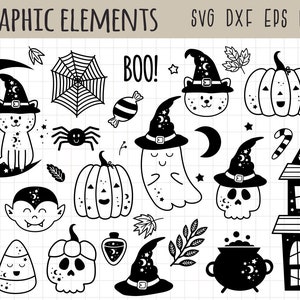 Cute Halloween Clipart, Pumpkin Clipart, Ghost Clipart, Candy Corn ...