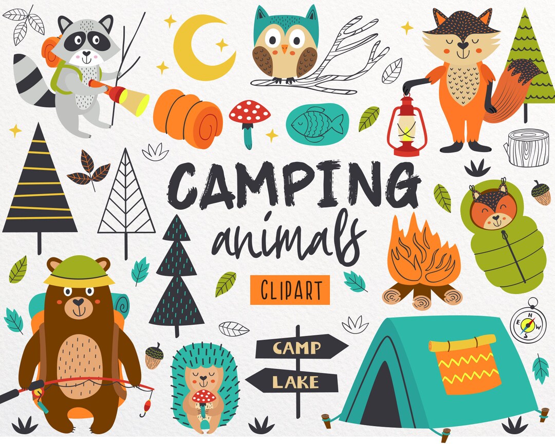 Camping Clipart, Summer Clipart, Happy Camper Svg, Summer Svg Bundle ...