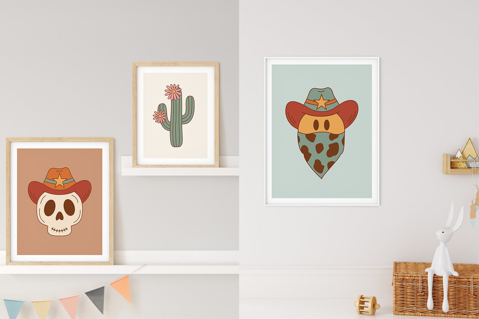 Groovy Hippie Western, Smiley Cowboy, Retro Western Rodeo, Wild West ...