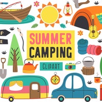 Happy Camper Clipart Bundle, Camping Clip Art, Camping Life Svg ...
