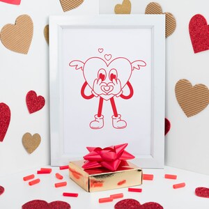 Retro Valentine Day Clipart, Groovy Fun Romantic Characters, Groovy ...