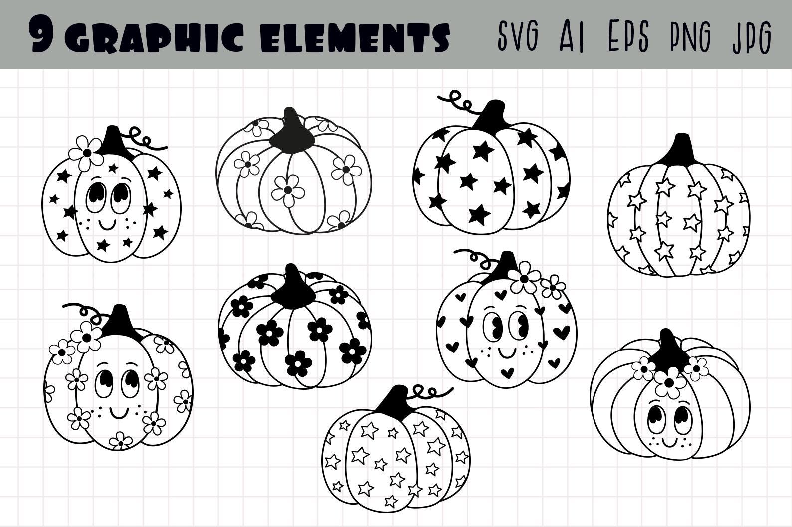 Groovy Retro, Pumpkin Clipart, Autumn Png, Vintage Pumpkin Png, Groovy ...