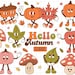 Groovy Autumn Clipart, Retro Autumn Clipart, Thanksgiving Day Png ...