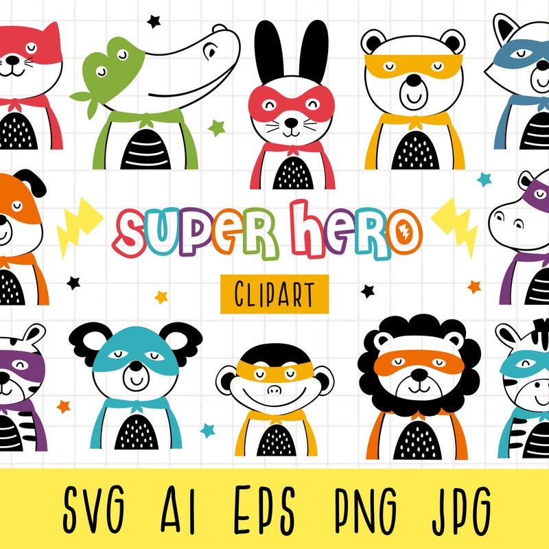 Super Hero Clip Art - Etsy