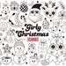 Black and White, Girly Christmas Clipart , Retro Coquette Christmas ...
