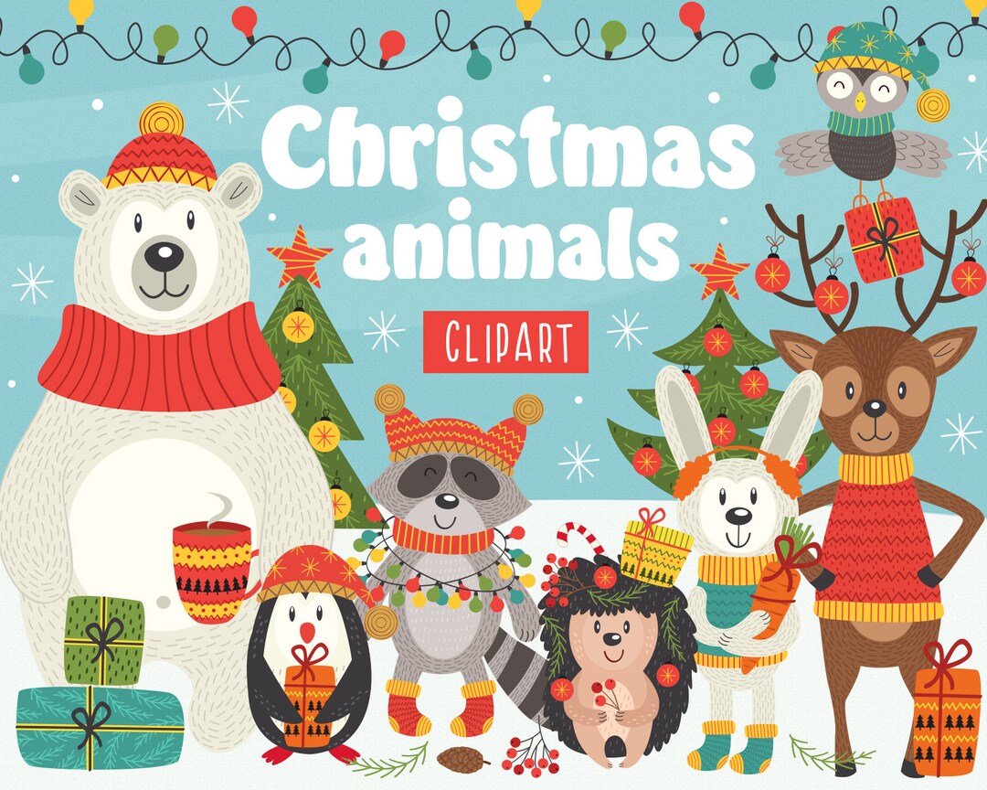 Christmas Animal Clipart Animals Svg Files Deer Svg Merry Christmas Svg ...
