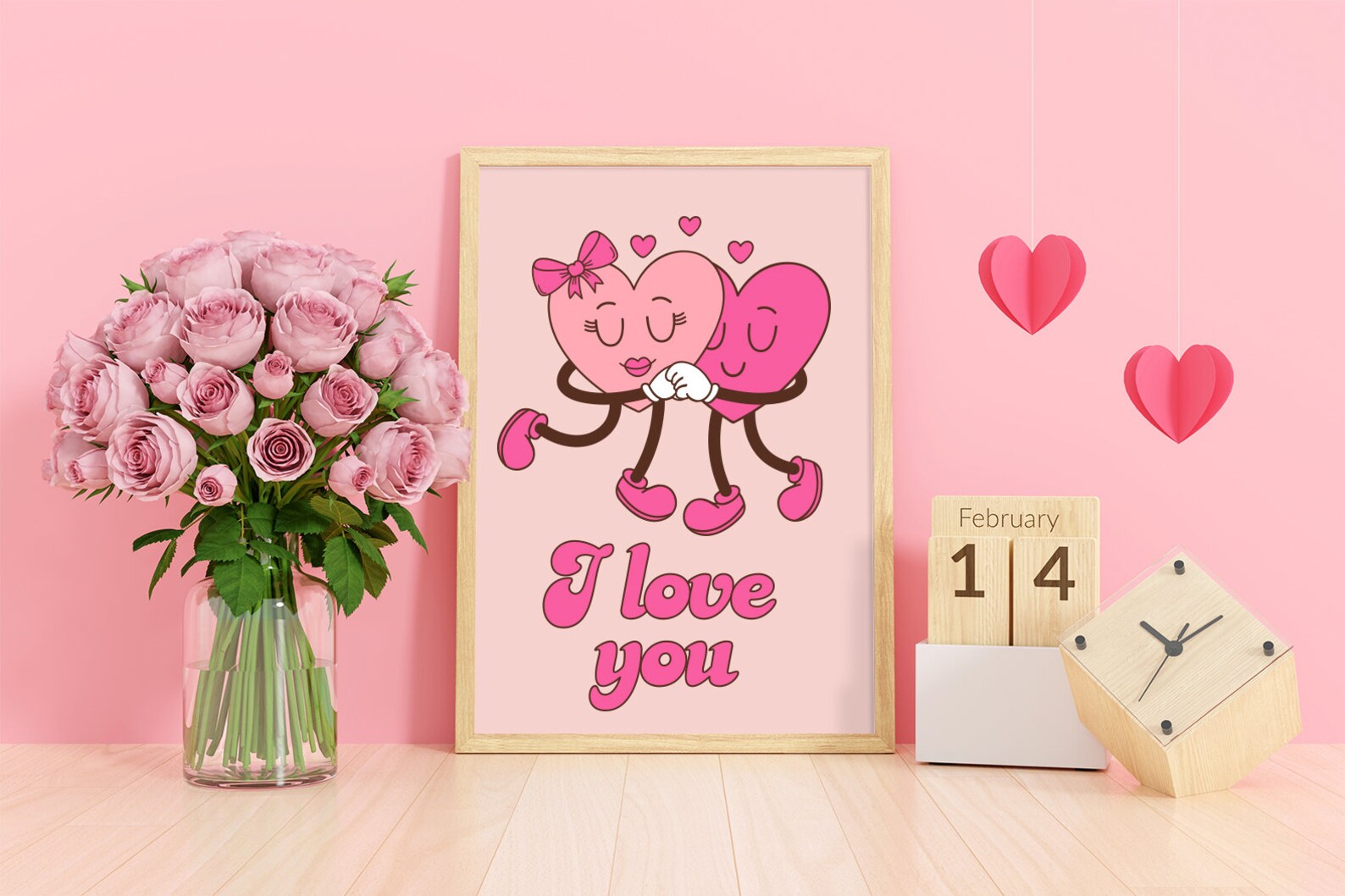 Retro Valentine Day Clipart, Groovy Fun Romantic Characters, Groovy ...