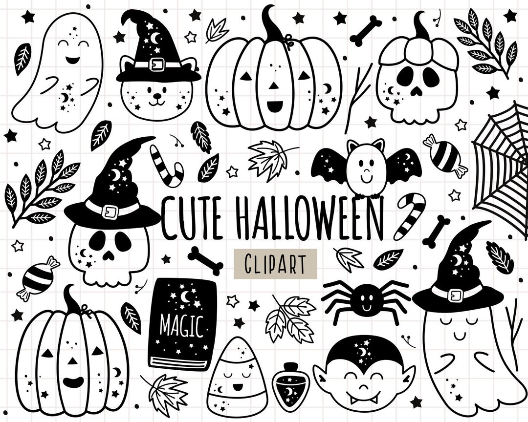 Cute Halloween Clipart, Pumpkin Clipart, Ghost Clipart, Candy Corn ...