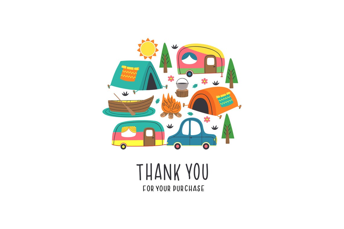 Happy Camper Clipart Bundle, Camping Clip Art, Camping Life Svg ...