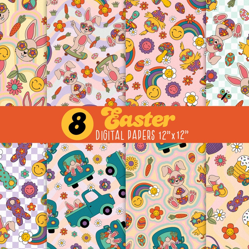 Easter Digital Paper - Etsy