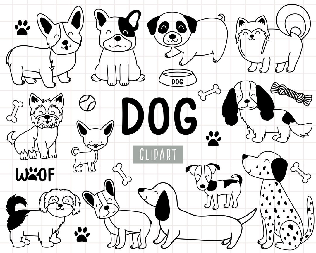 Dog Breeds Clipart Dogs Clip Art Pets Bulldog Clip Art - Etsy