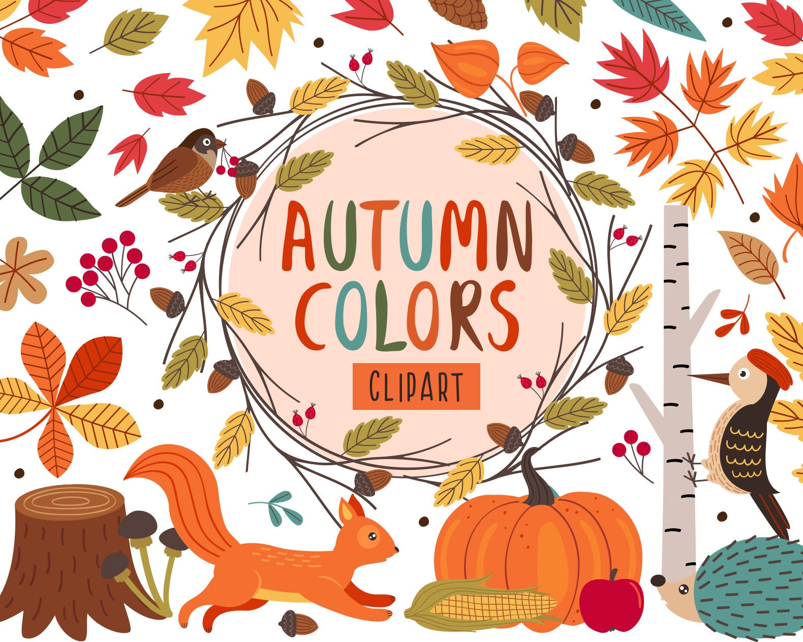 Fall Svg Autumn Svg Autumn Clipart Fall Clipart Collection Pumpkin Svg ...
