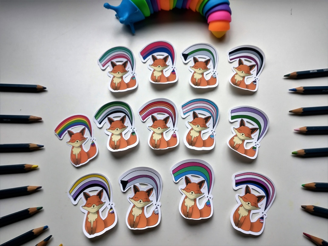Lgbtq+ Pride Fox-vinylsticker - Etsy