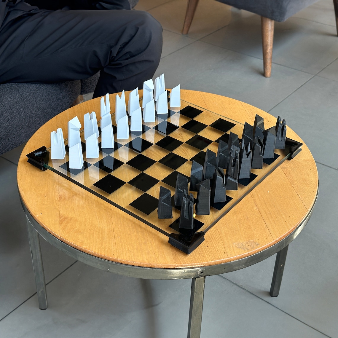 Glass Chessboard, Modern Chess Set, Unique Chess Set, Extra Weighted ...