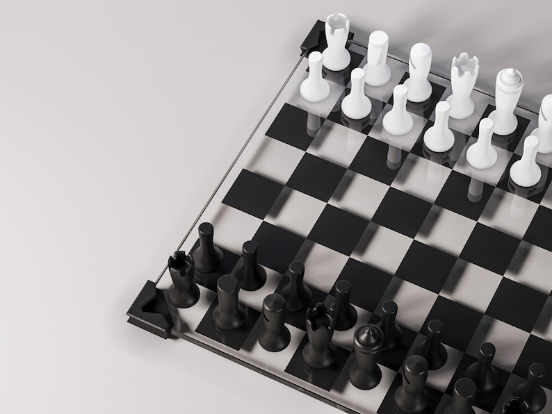 Modern Design Chess Set, Unique Chess Set, Glass Chessboard, Extra ...