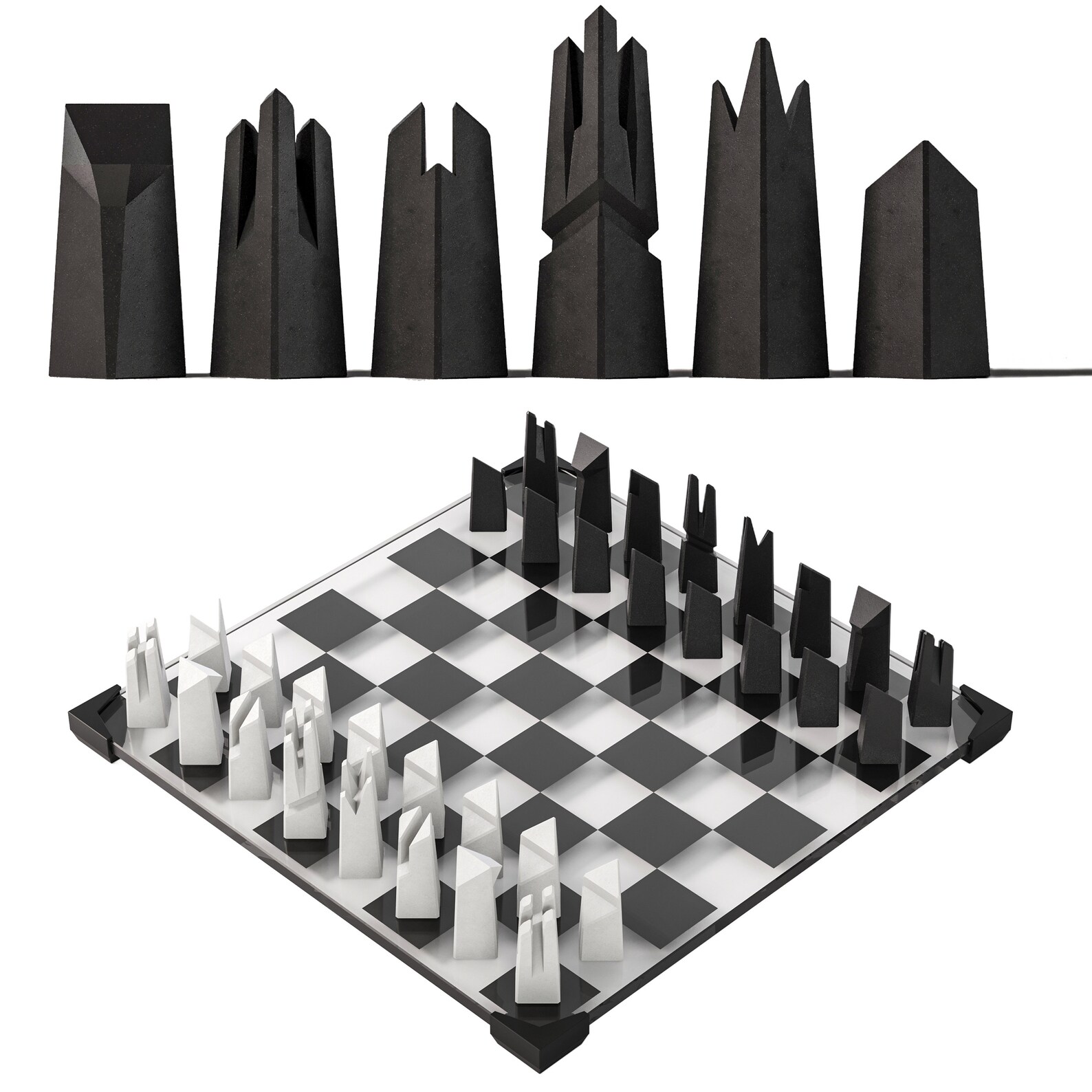 Glass Chessboard, Modern Chess Set, Unique Chess Set, Extra Weighted ...