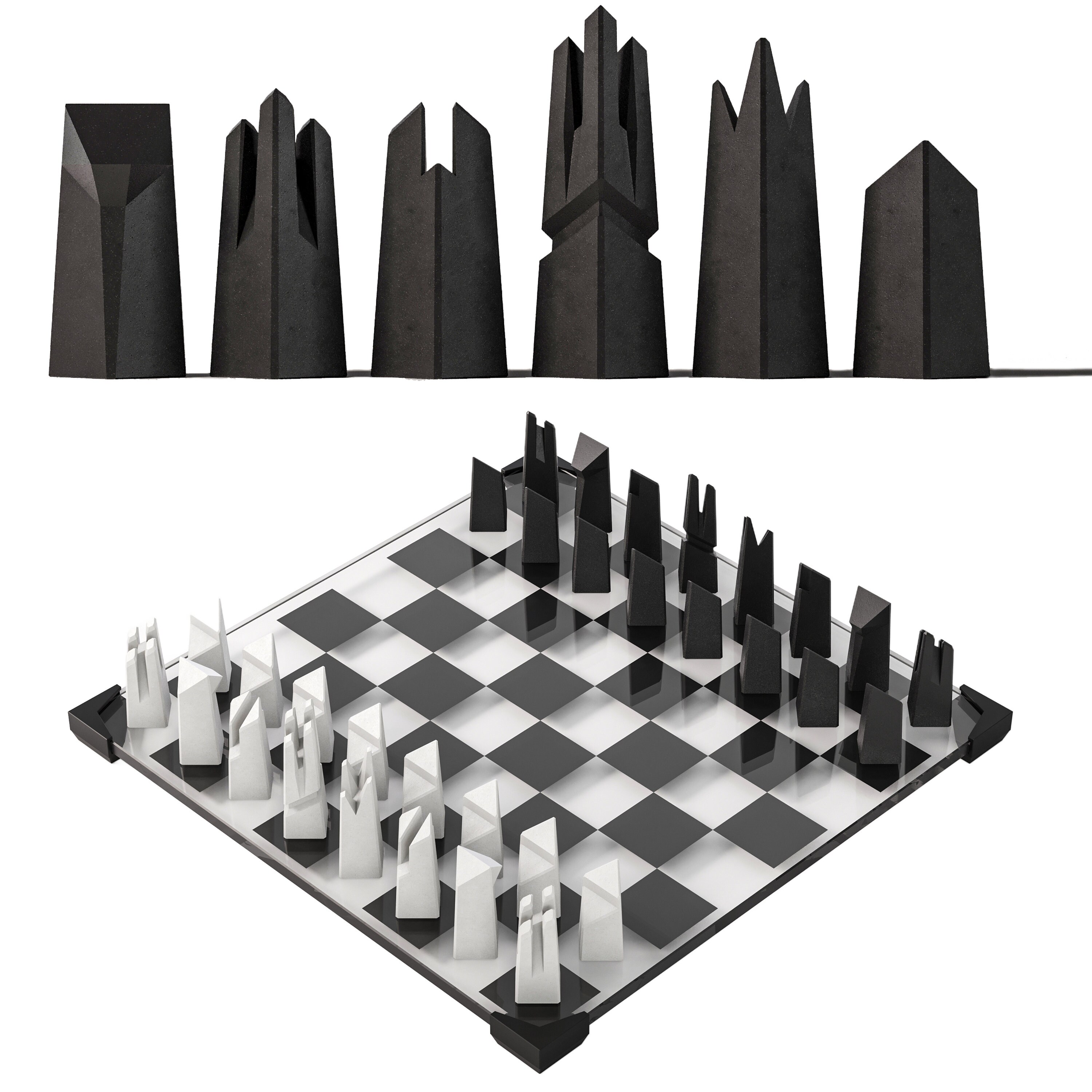 Glass Chessboard, Modern Chess Set, Unique Chess Set, Extra Weighted ...
