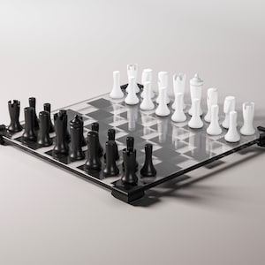Modern Design Chess Set, Unique Chess Set, Glass Chessboard, Extra ...