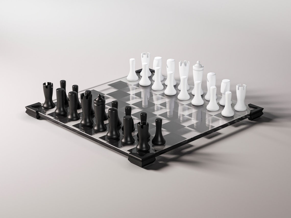 Modern Chess Set, Premium Glass Chess Board, Luxury Chess Pieces ...