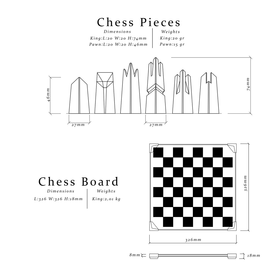 Glass Chessboard, Modern Chess Set, Unique Chess Set, Extra Weighted ...