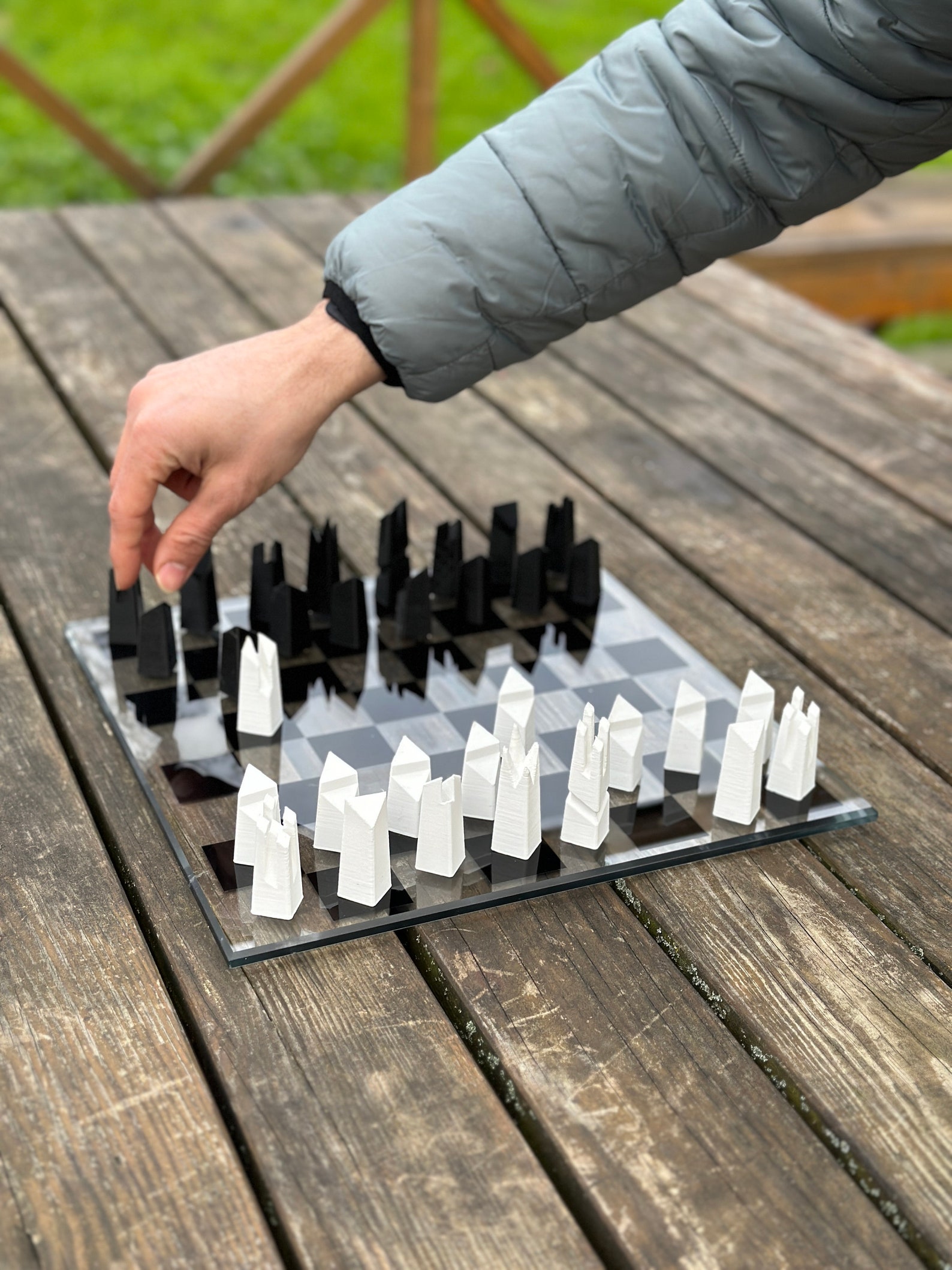 Glass Chessboard, Modern Chess Set, Unique Chess Set, Extra Weighted ...