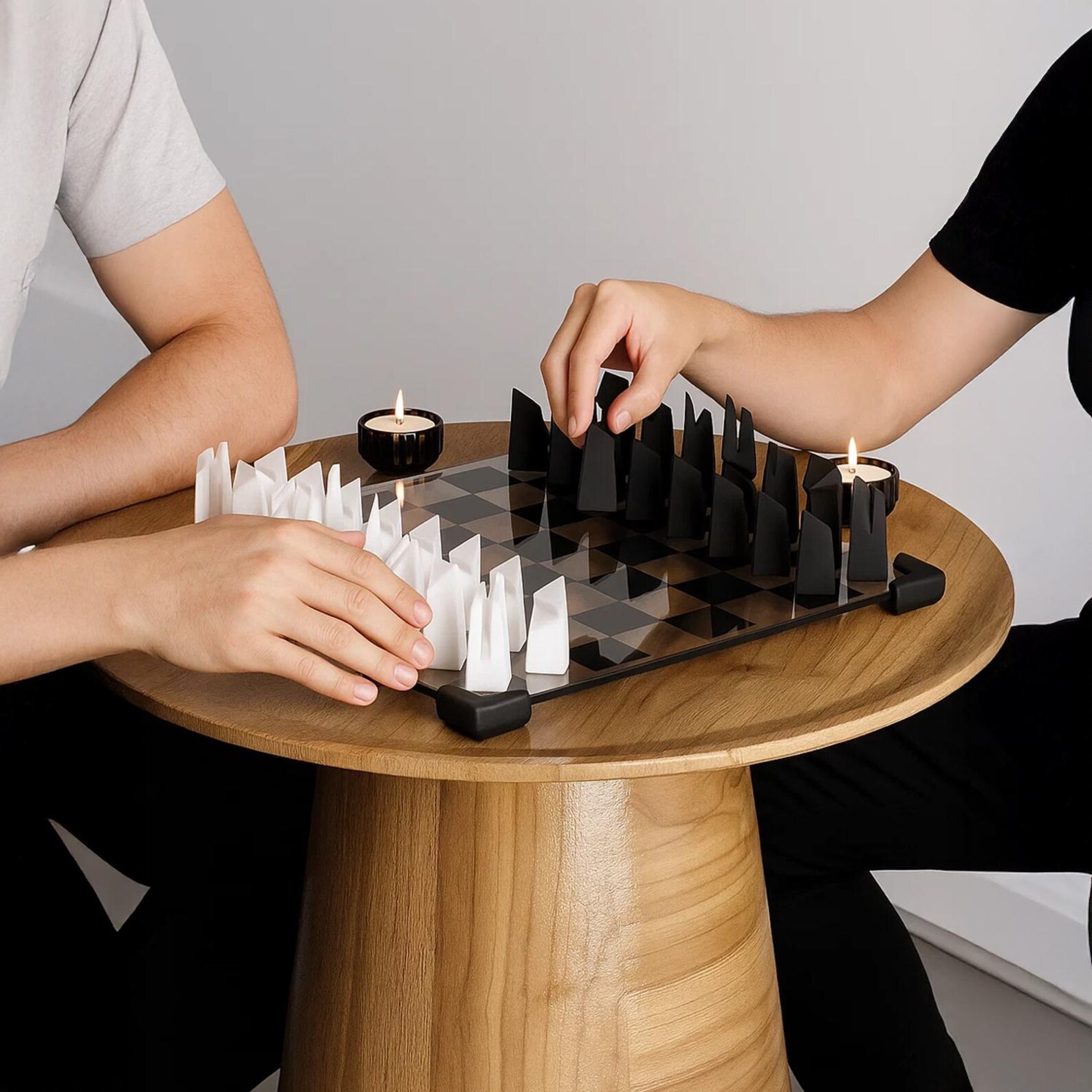 Modern Glass Chess Set: Weighted PLA Pieces, 3D Printed - Etsy