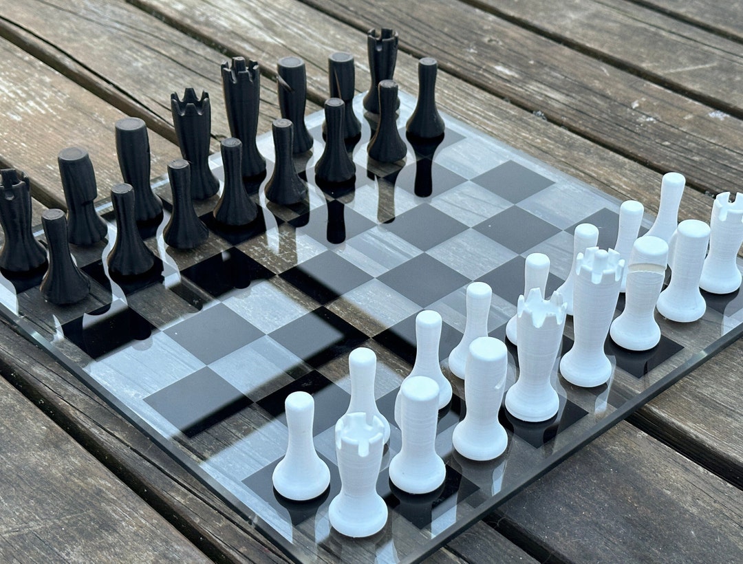 Handmade Modern Glass Chess Set: Unique 3D Printed PLA Pieces - Etsy