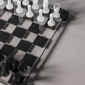 Modern Design Chess Set, Unique Chess Set, Glass Chessboard, Extra ...