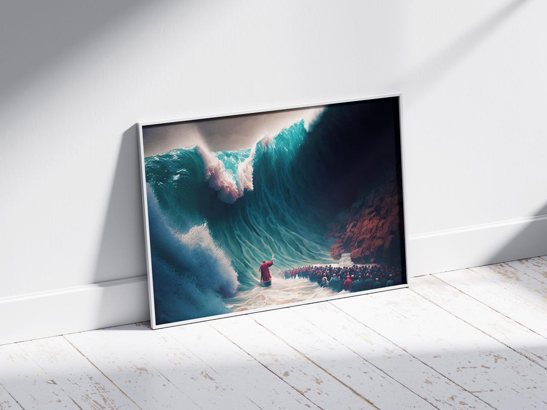 Prophet Moses Parting the Red Sea Wall Art - Biblical Exodus Inspired ...