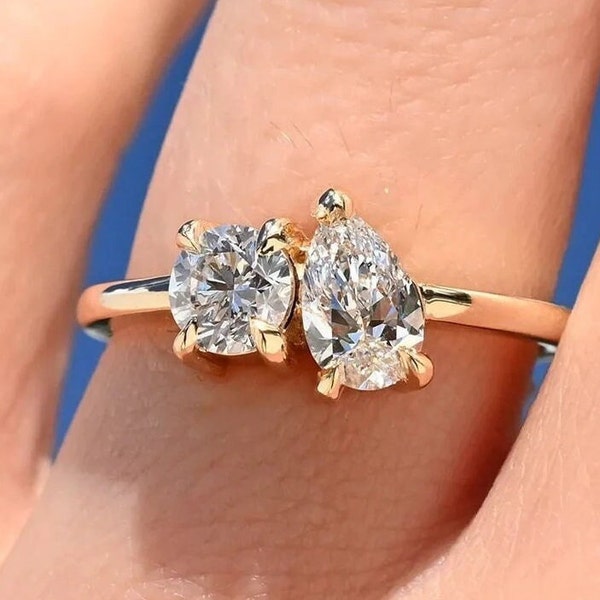 Two Stone Ring - Etsy