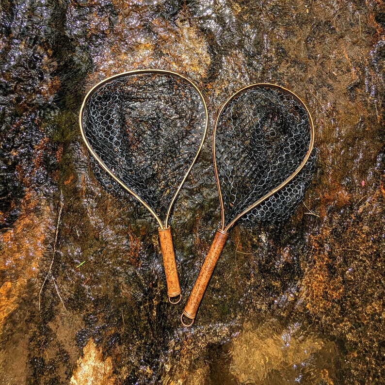 Upstream Wide Mouth Fly Fishing Net, Bamboo and Copper Construction - Etsy