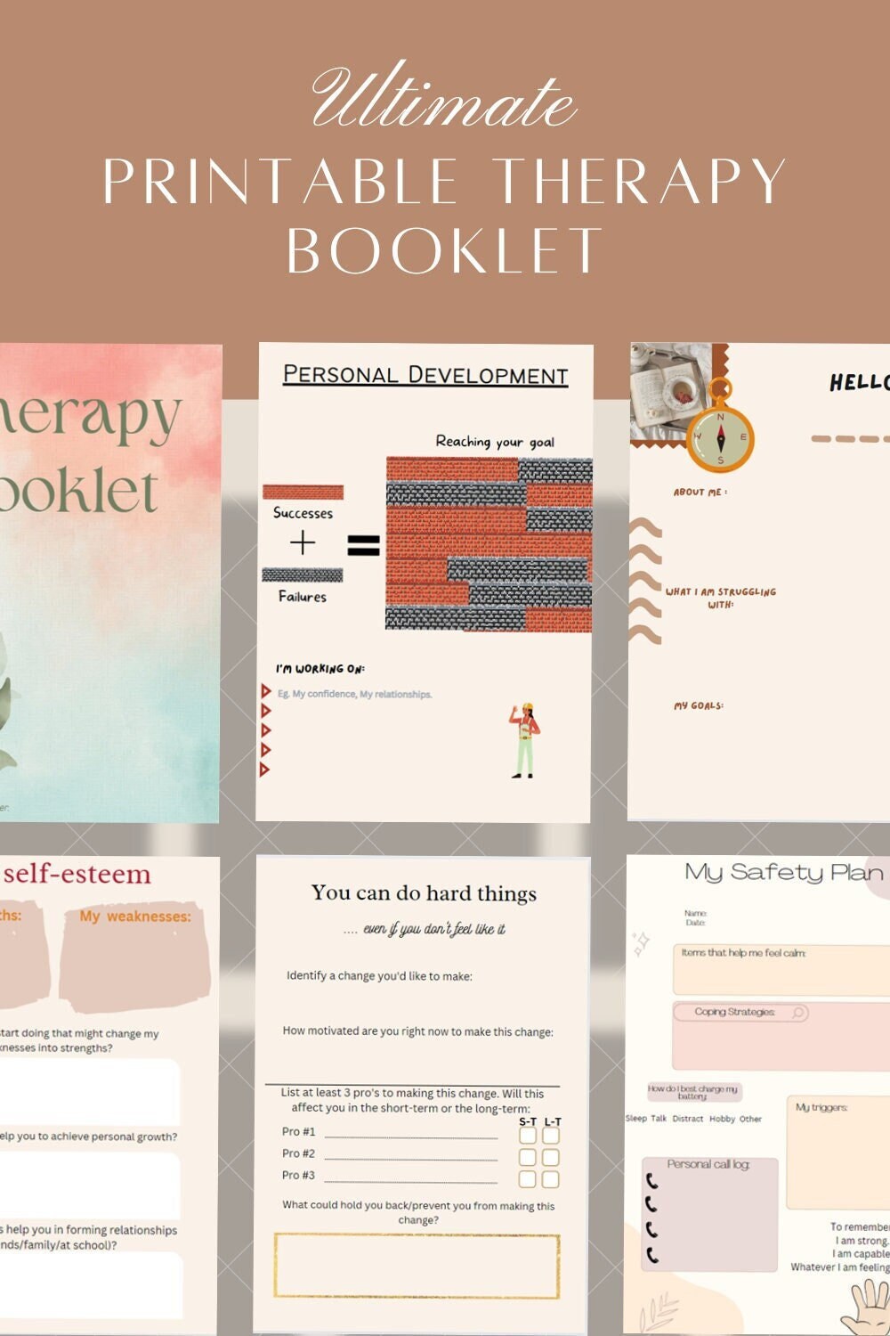 Printable Therapy Booklet- Self-esteem, Finding Your Inner Compass ...