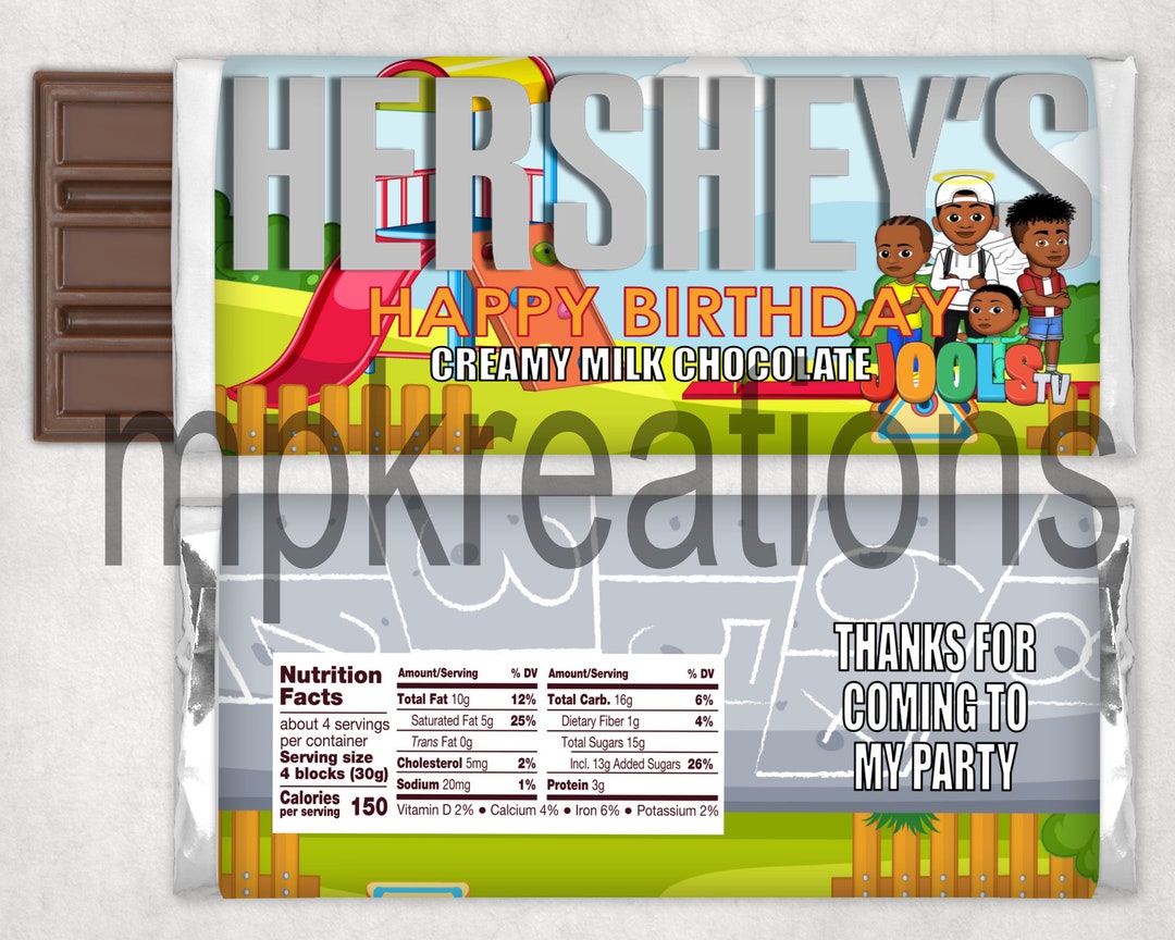 Kids Party Chocolate Bar Template | Chocolate Bar Printable | Jool - Etsy
