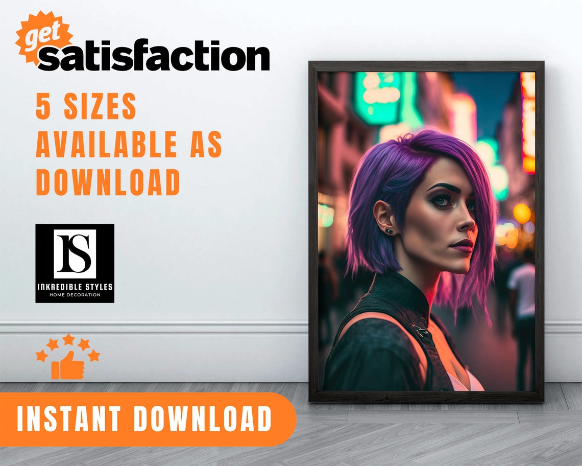 Beautiful Women AI Generated Wall Art Gift Neon Light Artwork - Etsy