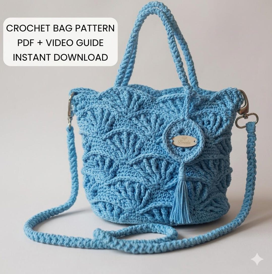 Crochet Mini Shell Bag Pattern, Boho Crossbody Bag, Summer Handbag, PDF ...