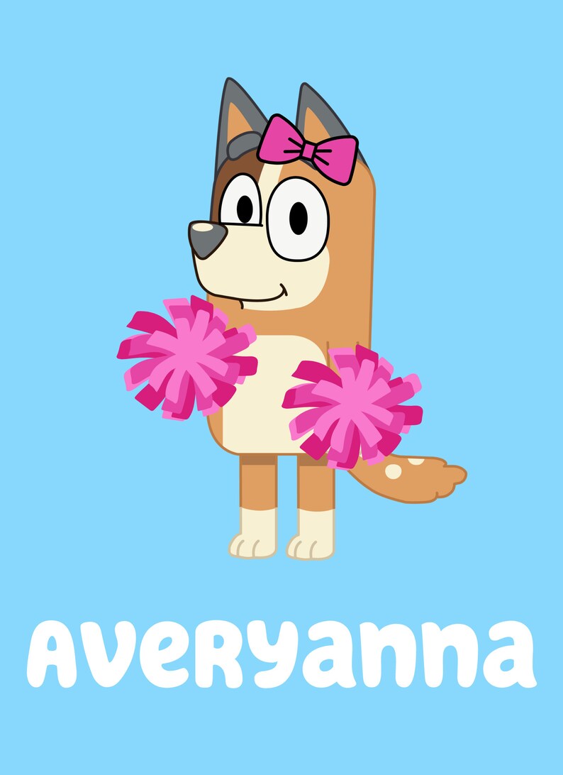Custom Bluey Style Portrait individual High Quality - Etsy