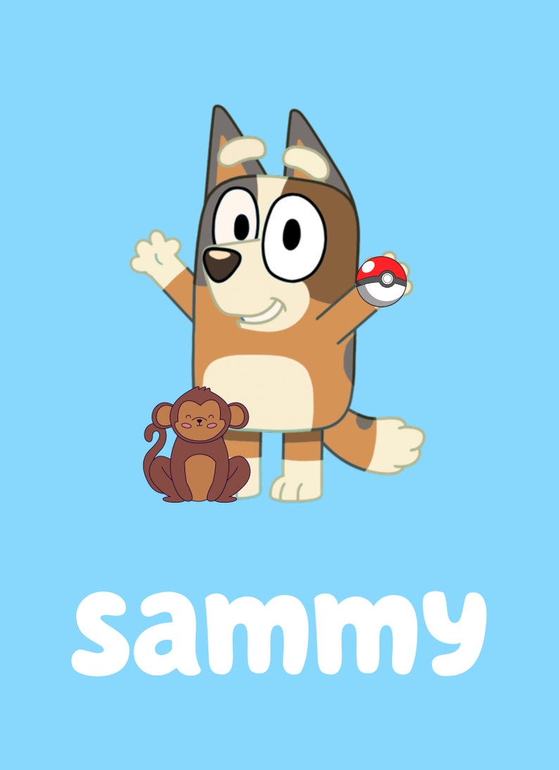 Custom Bluey Style Portrait individual High Quality - Etsy