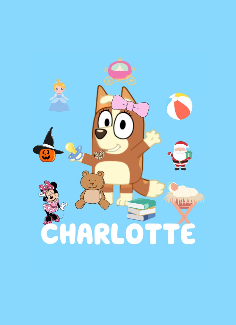 Custom Bluey Style Portrait individual High Quality - Etsy