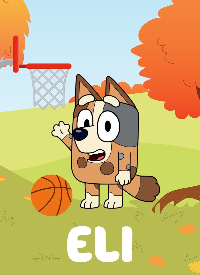 Custom Bluey Style Portrait individual High Quality - Etsy