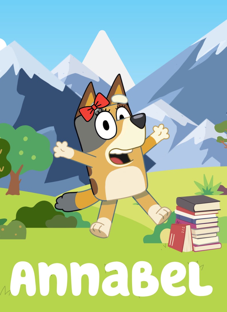 Custom Bluey Style Portrait individual High Quality - Etsy