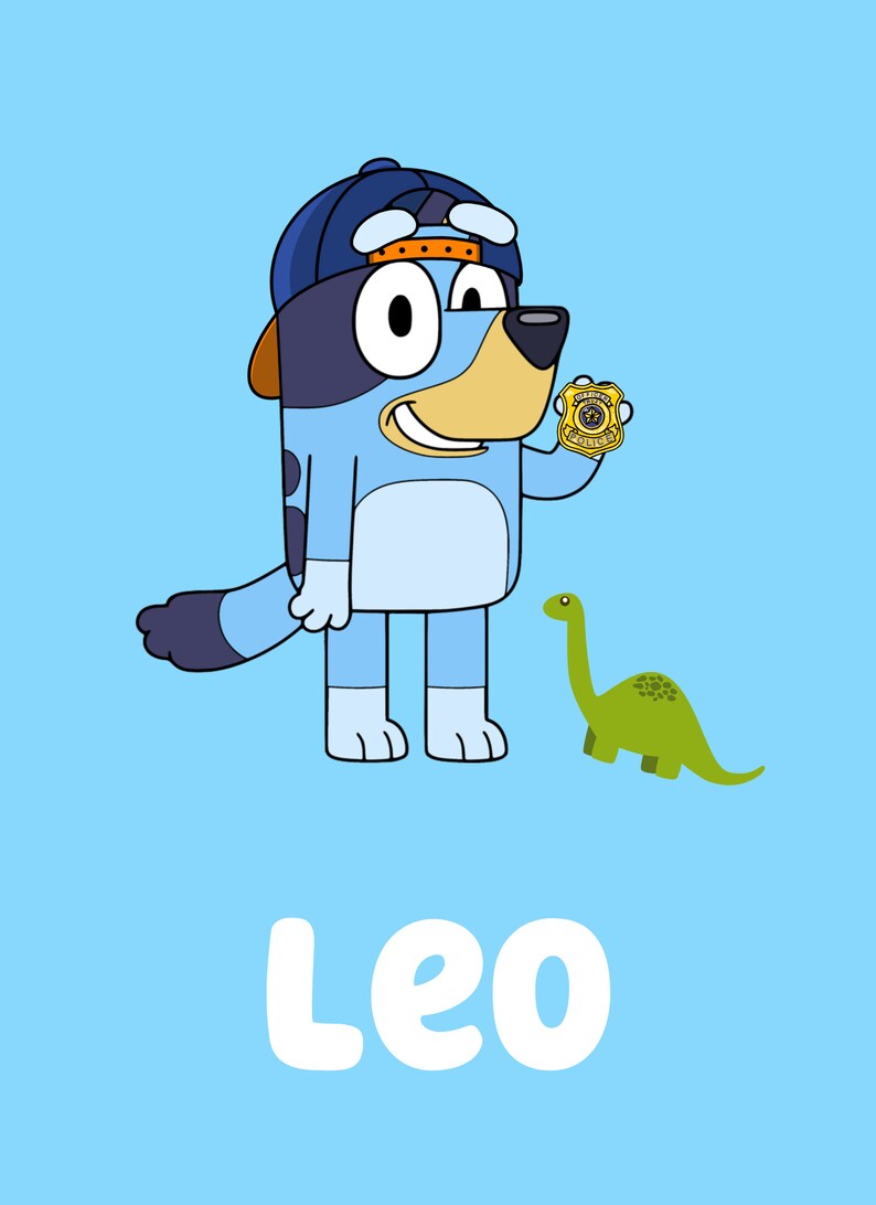 Custom Bluey Style Portrait individual High Quality - Etsy