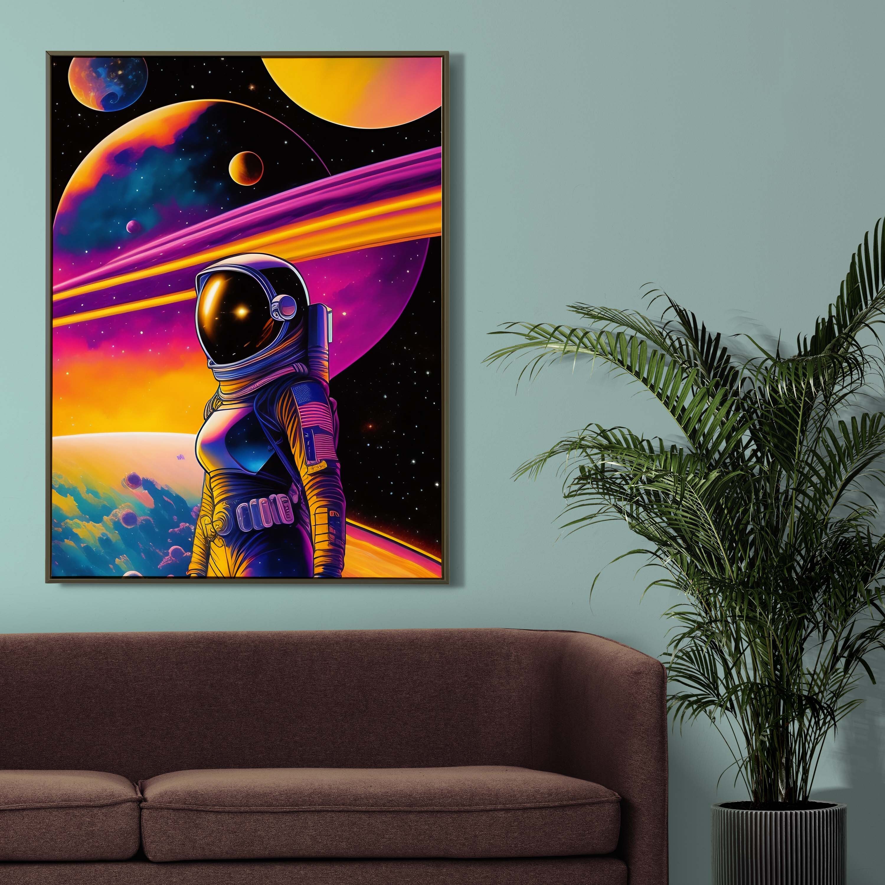 Astronaut and Nebula Comic Art Style Poster Universe and - Etsy