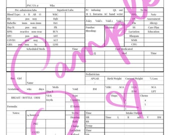 Mother/ Baby Report Sheet / Postpartum Report Sheet / Mother Baby ...