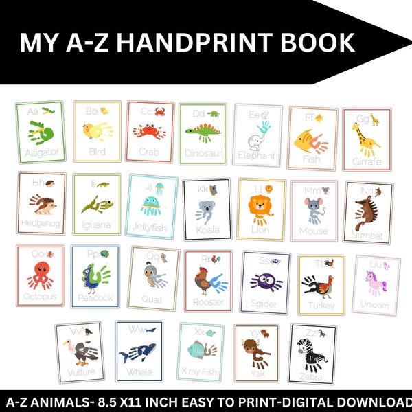 Handprint Alphabet - Etsy