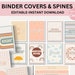 Classroom Binder Covers and Spines Editable Modern Boho Teacher ...