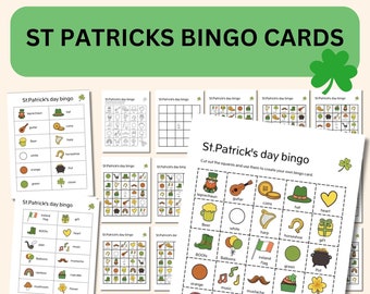 60 St Patricks Day Bingo Cards Game Printable, St Patrick Bingo Board ...